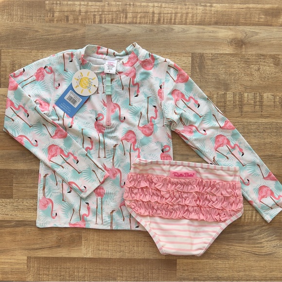 Ruffle Butts | Swim | Ruffle Butts Flamingo Print Rashguard Set | Poshmark